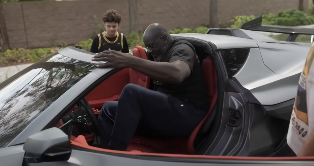 Shaq Gets A Comfy Fit In His New ‘Stretched’ C8 Corvette Z06 ...