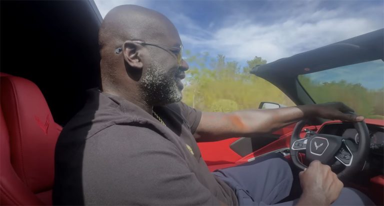 Shaq Gets A Comfy Fit In His New ‘Stretched’ C8 Corvette Z06 ...